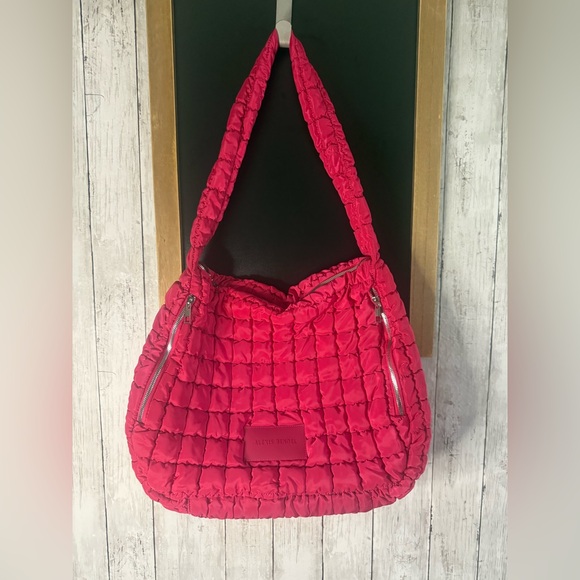 Alexis Bendel | Bags | Pink Oversized Slouchy Quilted Puffer Puffy Hobo ...